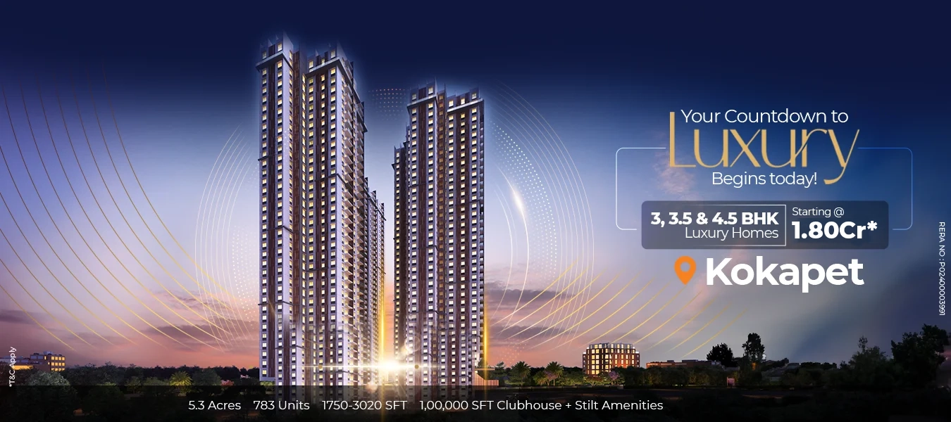 Luxury 3, 3.5 & 4.5 BHK Flats for Sale in Kokapet, Hyderabad