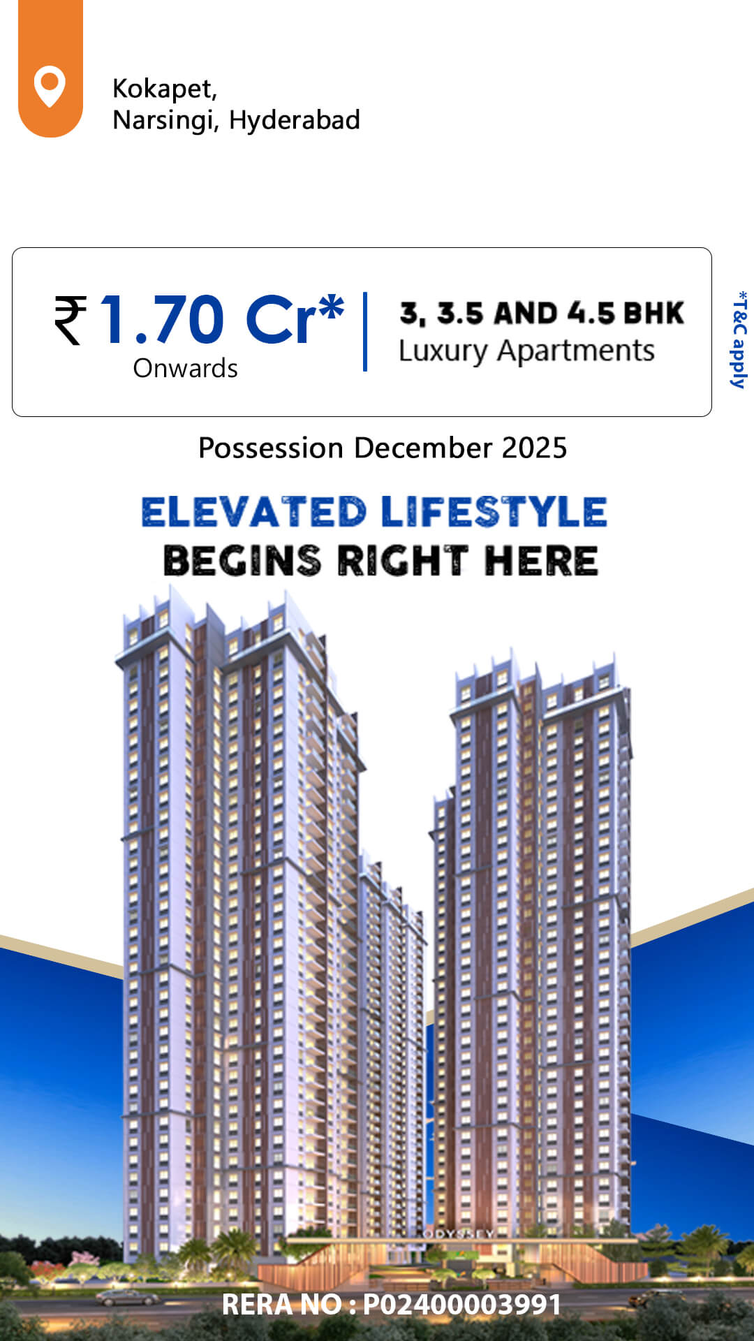 Luxury Apartments in Kokapet, Hyderabad | Ramky One Odyssey